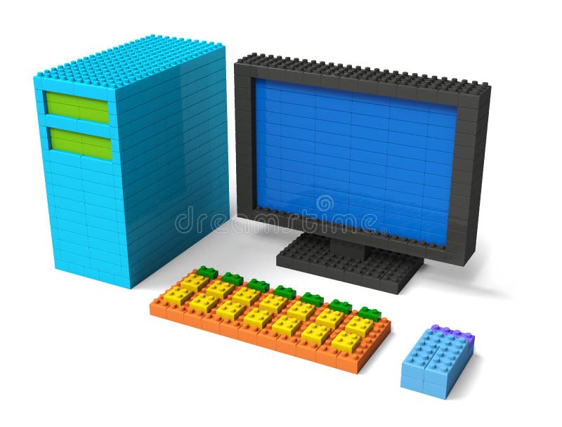 Toy Blocks with Computer Mouse Stock Illustration - Illustration of ...