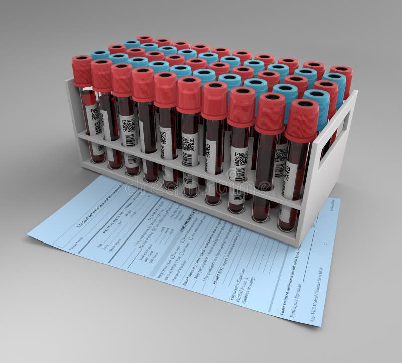 3D Render Illustration Blood Test Tube Stock Illustration ...