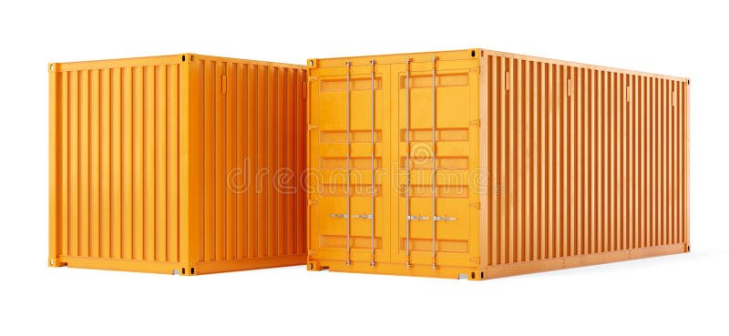 3d Render Illustration of a Cargo Container Stock Illustration ...