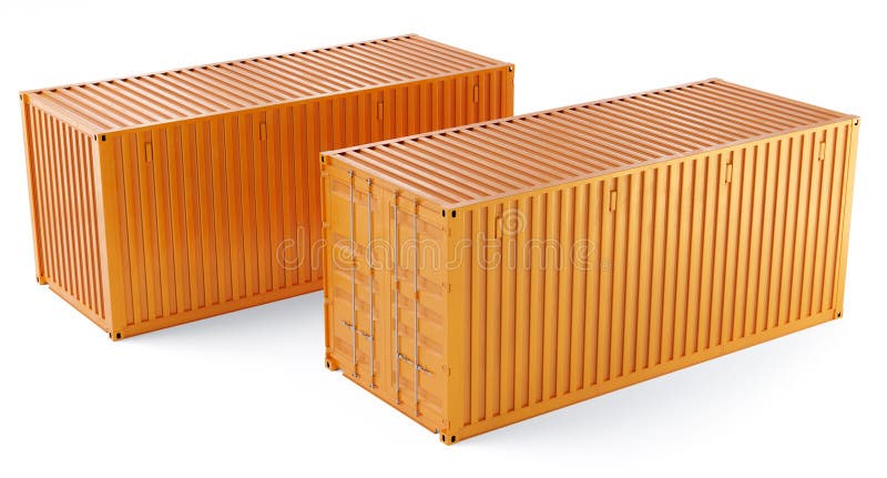 3d Render Illustration of a Cargo Container Stock Illustration ...