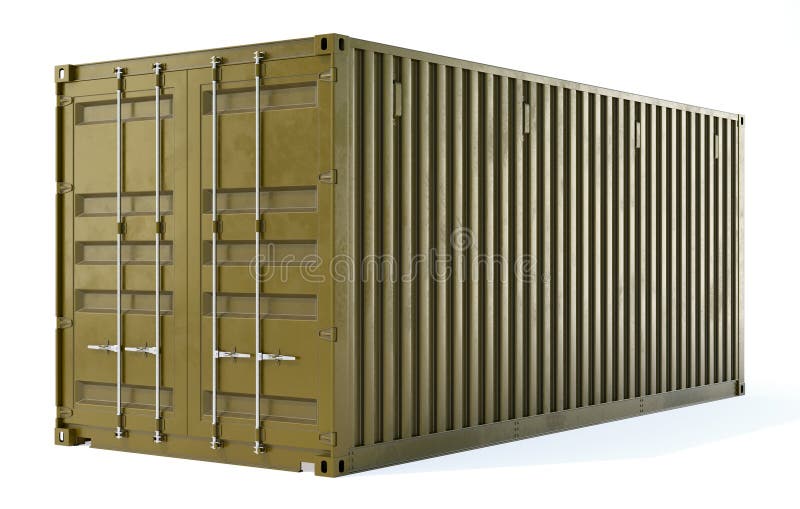 3d Render Illustration of a Cargo Container Stock Illustration ...