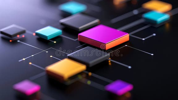 3d Render Illustration of Colorful Blocks Connecting and Creating a ...