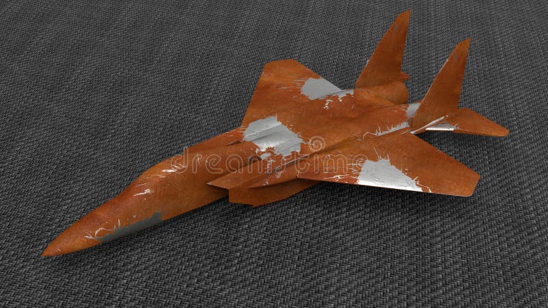 3D Rendering - Military Aircraft with Rust Stock Illustration ...