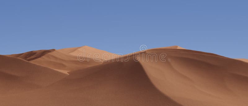 3d Render Illustration a Desert Landscape with a Blue Sky in the ...