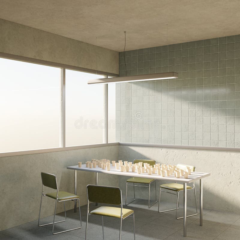 3d Render, 3d Illustration. Empty Interview Room or Office with Waiting ...