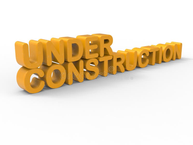 3D Rendering - Under Construction Extruded Text Stock Illustration ...