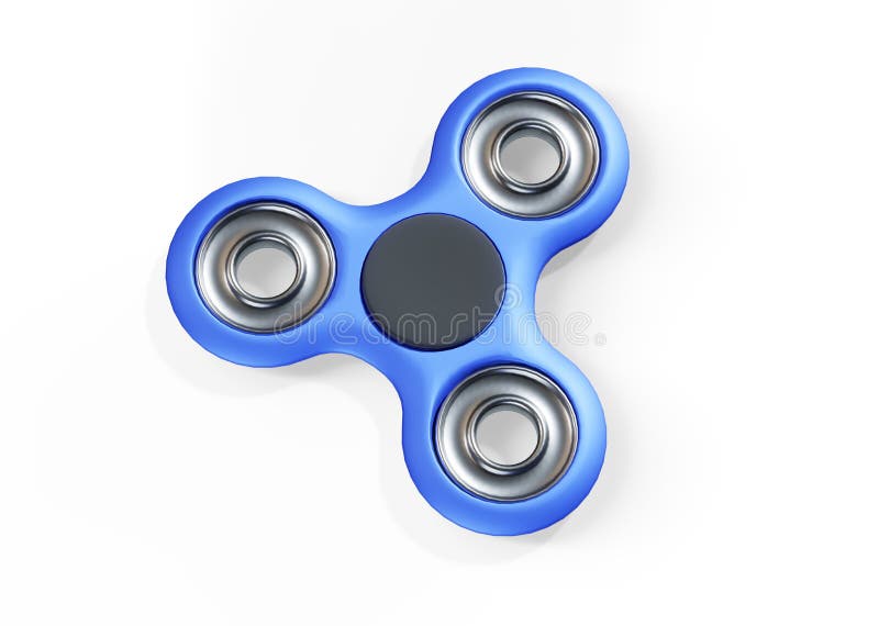 3D Render Illustration of Fidget Spinner Isolated on White Stock ...