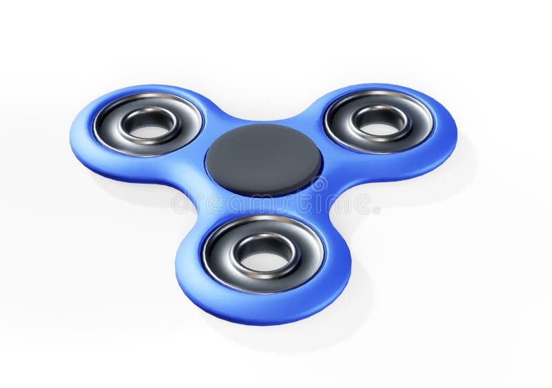 3D Render Illustration of Fidget Spinner Isolated on White Stock ...
