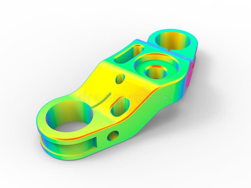 3D Rendering - Finite Element Analysis on a Mechanical Part Stock ...