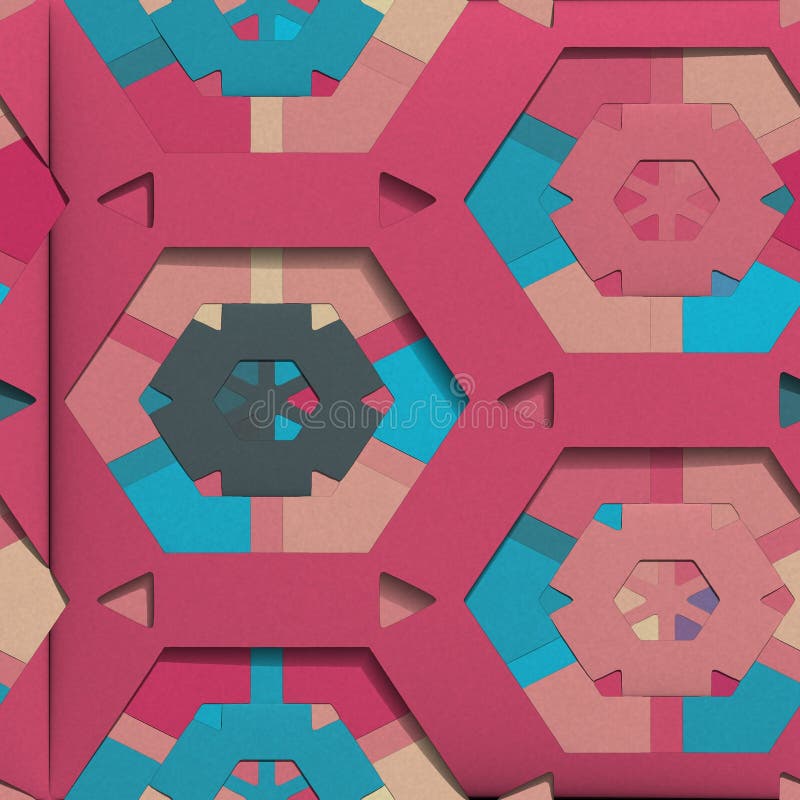 3D Folded Paper Construction Seamless Tile Stock Illustration ...