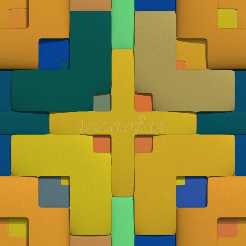 3D Folded Paper Construction Seamless Tile Stock Illustration ...