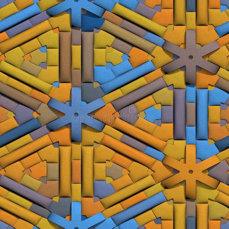 3D Folded Paper Construction Seamless Tile Stock Illustration ...