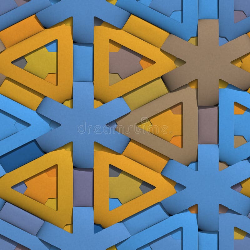 3D Folded Paper Construction Seamless Tile Stock Illustration ...