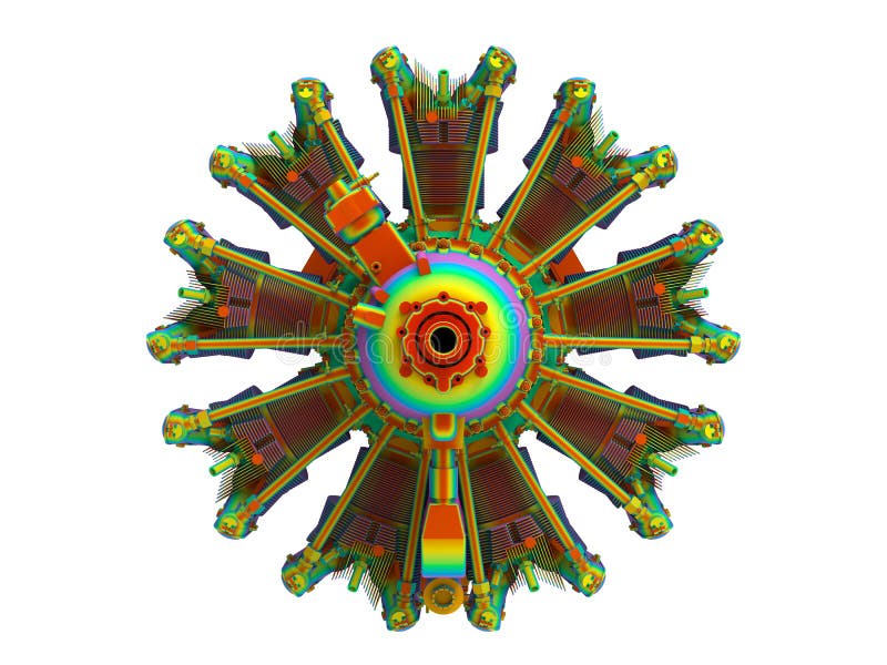 Radial engine drawings stock vector. Illustration of piston - 209998064