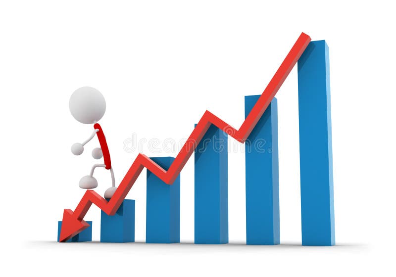 Graph and arrow down stock illustration. Illustration of arrow - 171381947