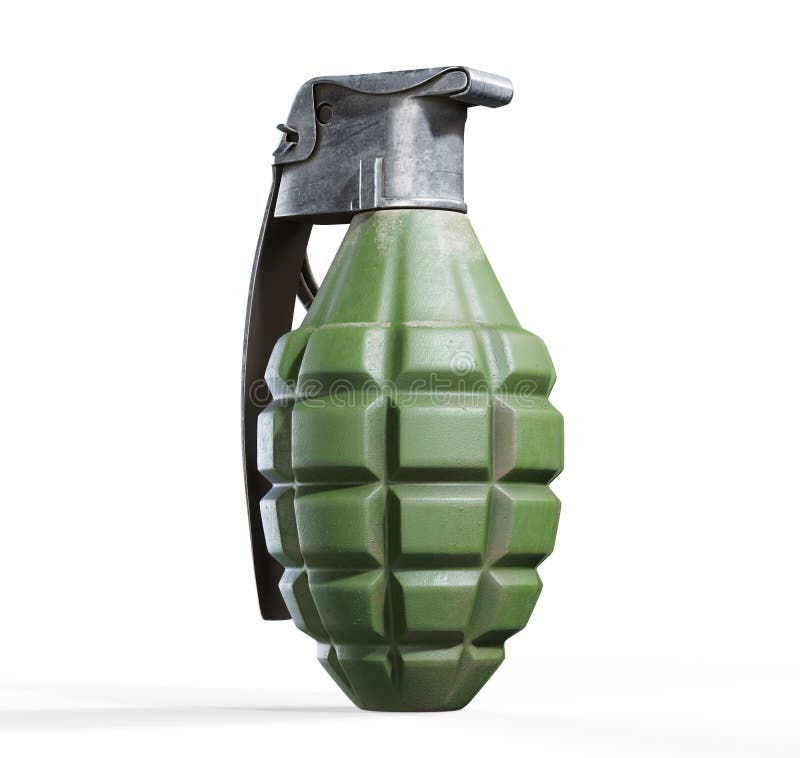 3d Render Illustration of a Grenade Isolated on White Background Stock ...