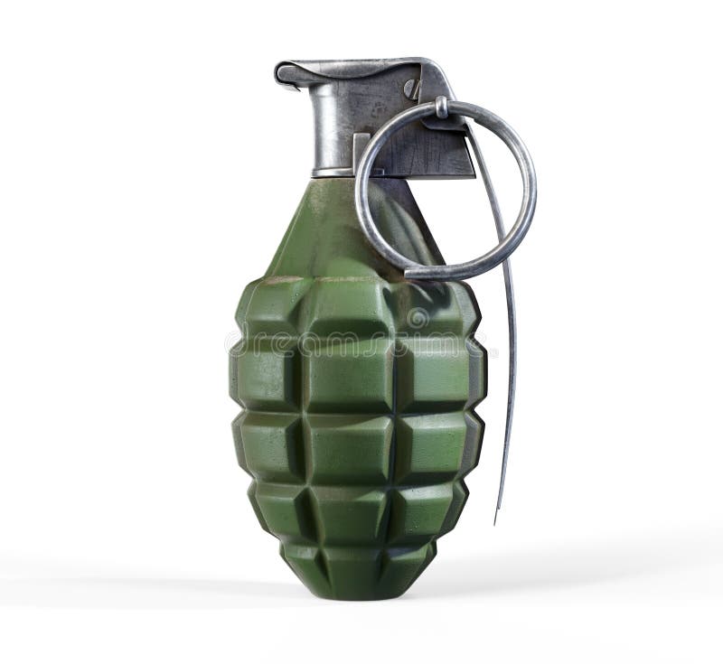 3d Render Illustration of a Grenade Isolated on White Background Stock ...