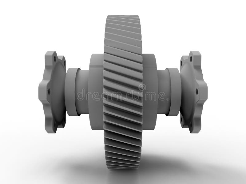 Grey Gear Assembly Front View Stock Illustration - Illustration of ...