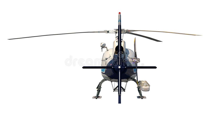 Helicopter 2- Back View White Background 3D Rendering Ilustracion 3D ...