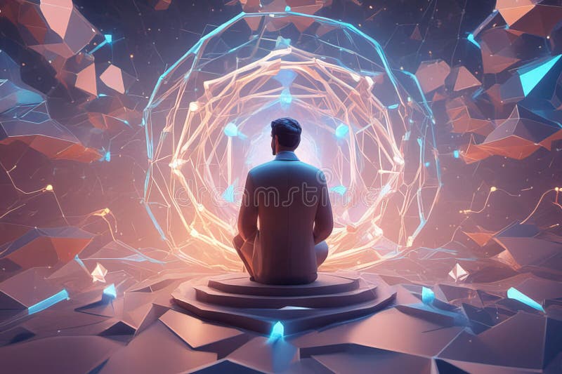 3 D Render Illustration of Human Figure in Virtual Reality Stock ...