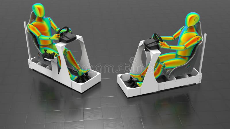 3D Rendering - Human Position while Driving Analysis Stock Illustration ...