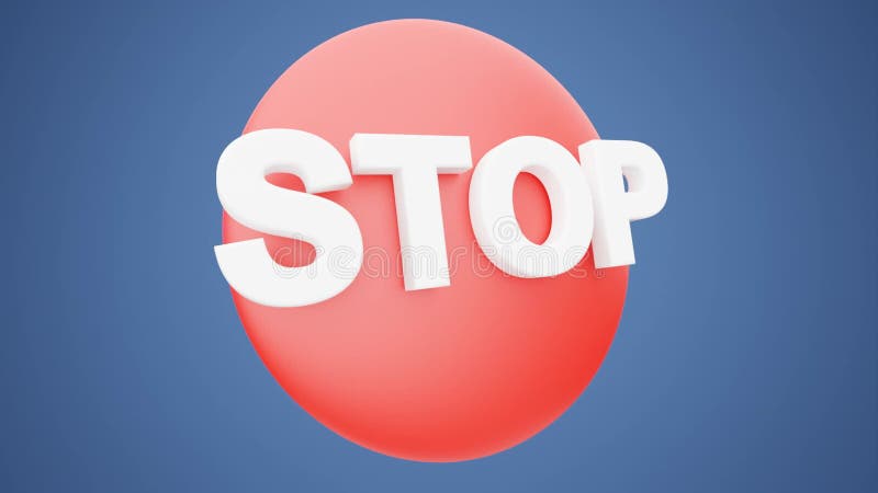 3d Render Illustration with the Inscription STOP Rotating Stock Video ...