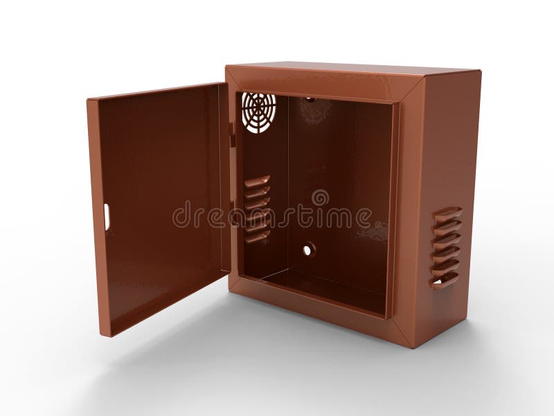 3d Rendering - Isolated Electric Enclosure Panel Stock Illustration ...