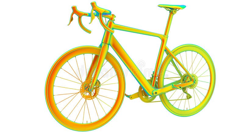 3D Rendering - Isolated Rainbow Colored Bicycle Stock Illustration ...