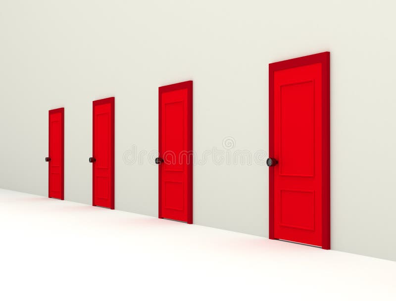 Many doors stock illustration. Illustration of choice - 164043760