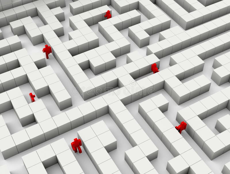 Maze and character stock illustration. Illustration of pictogram ...