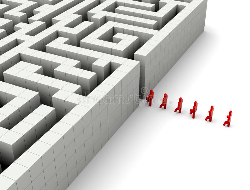 Maze and character stock illustration. Illustration of decision - 160148795