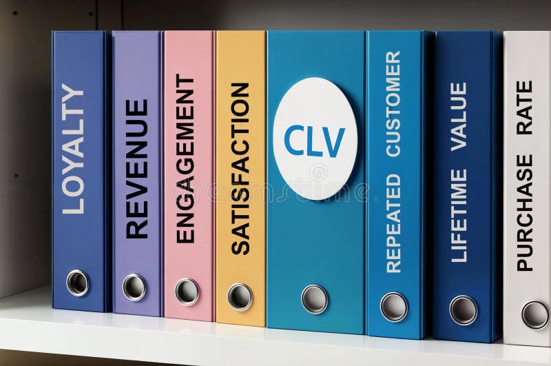 3d Render of Box File Set of CLV Abbreviation Acronym Customer Lifetime ...