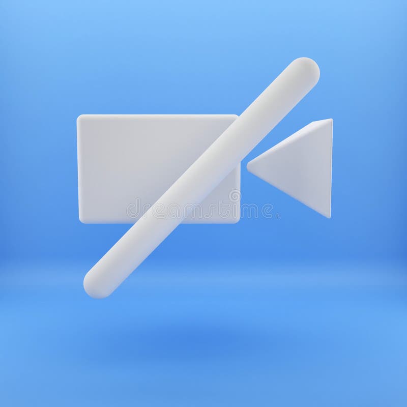3d Render Illustration for No Video Recording Icon on a Blue Background ...