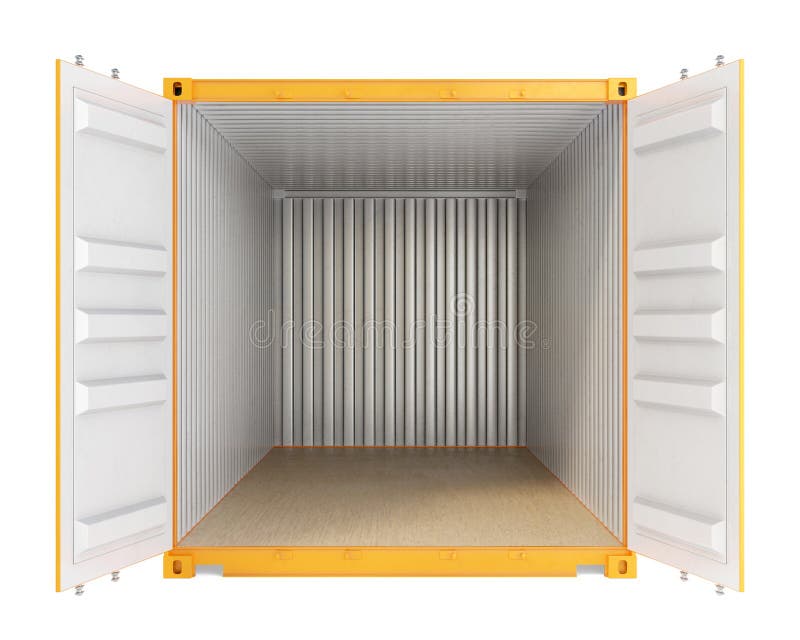 3d Render Illustration of a Opened Cargo Container Stock Illustration ...