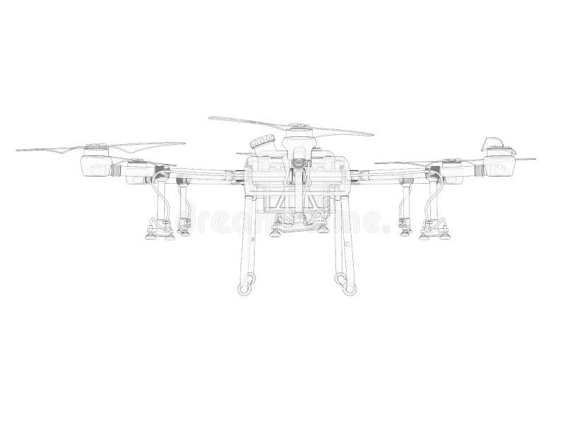 Drone Front and Top View with Controller and Camera Vector Illustration ...