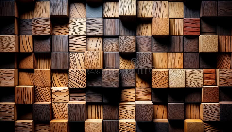 3d Render Illustration of a Pattern of Irregularly Shaped Wooden Blocks ...