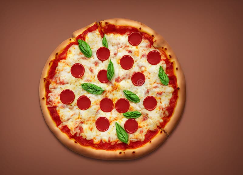 3d Rendering Illustration of a Pizza with Cheese and Meat Stock Photo ...