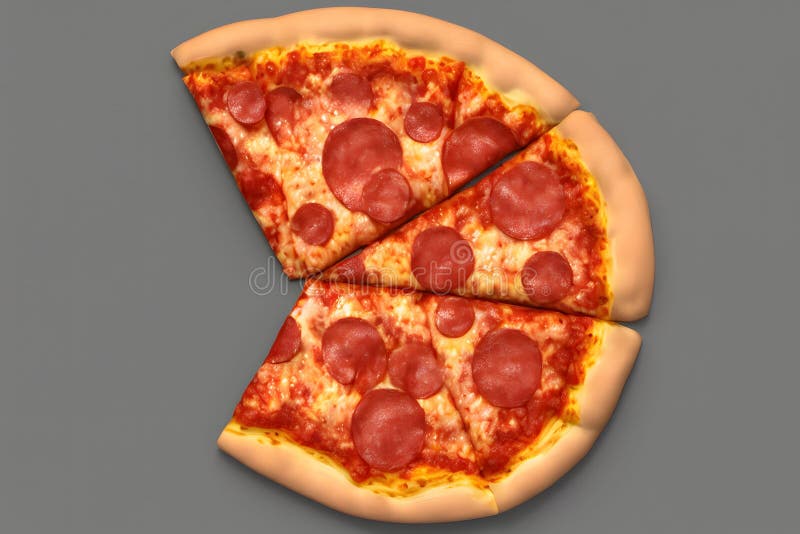3d Rendering Illustration of a Pizza with Cheese and Meat Stock Photo ...
