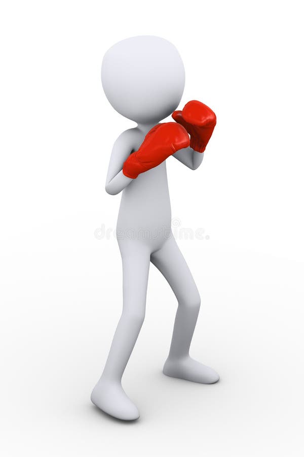 3d Illustration of Boxer Fighter Pose Stock Illustration - Illustration ...