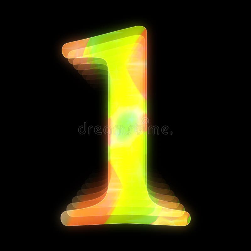 3D Render Illustration of Rainbow Capital Number Stock Illustration ...