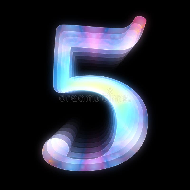 3D Render Illustration of Rainbow Capital Number Stock Illustration ...