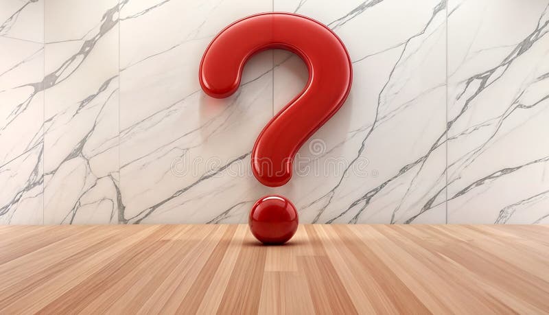 3d Render Illustration of a Red Question Mark Stock Illustration ...