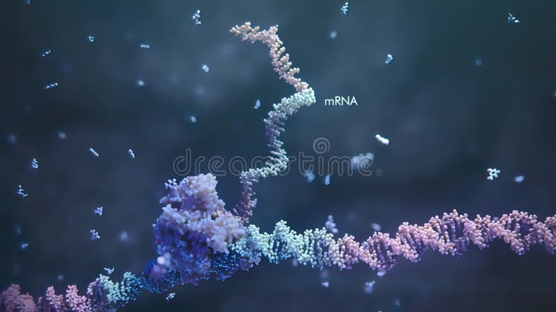 3d Render Illustration of Single Strand Ribonucleic Acid. RNA Research ...