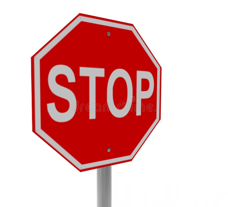 3d Render, 3d Illustration of a Stop Sign. Stock Illustration ...