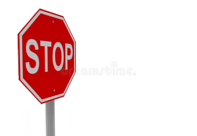 3d Render, 3d Illustration of a Stop Sign. Stock Illustration ...