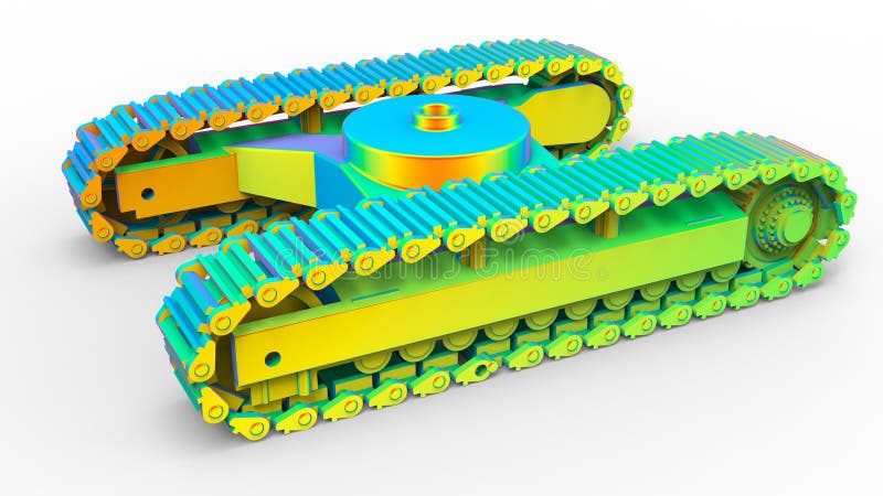 3D Rendering - Structural Analysis of a Robotic Platform with Treads ...