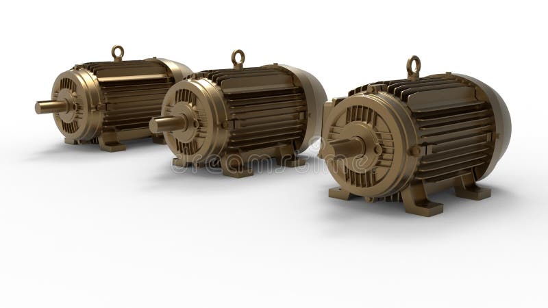 3D Rendering - Metal Electric Motors Stock Illustration - Illustration ...