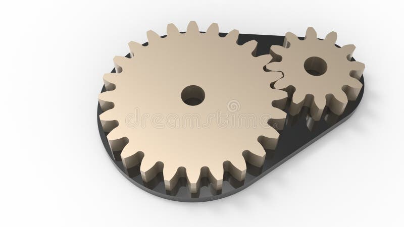 3D Render - Cog Wheels Assembly Stock Illustration - Illustration of ...