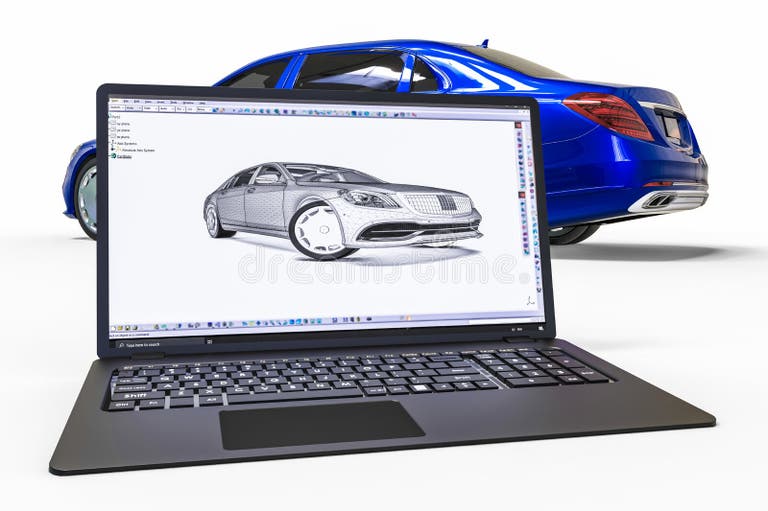 Computer Aided Design in Automotive Design Stock Illustration ...