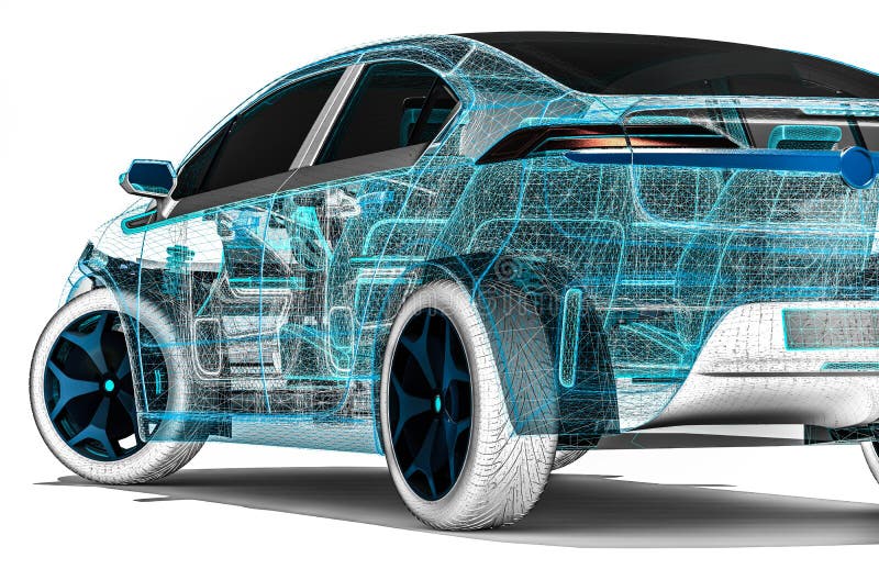 Car Development on Computers Softwares Stock Illustration ...